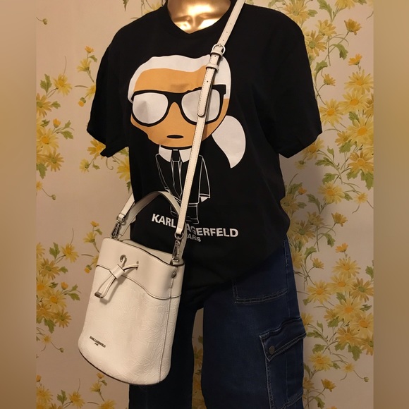 Karl Lagerfeld | Bags | Karl Lagerfeld Paris Adele Bucket Bag In Off White | Poshmark